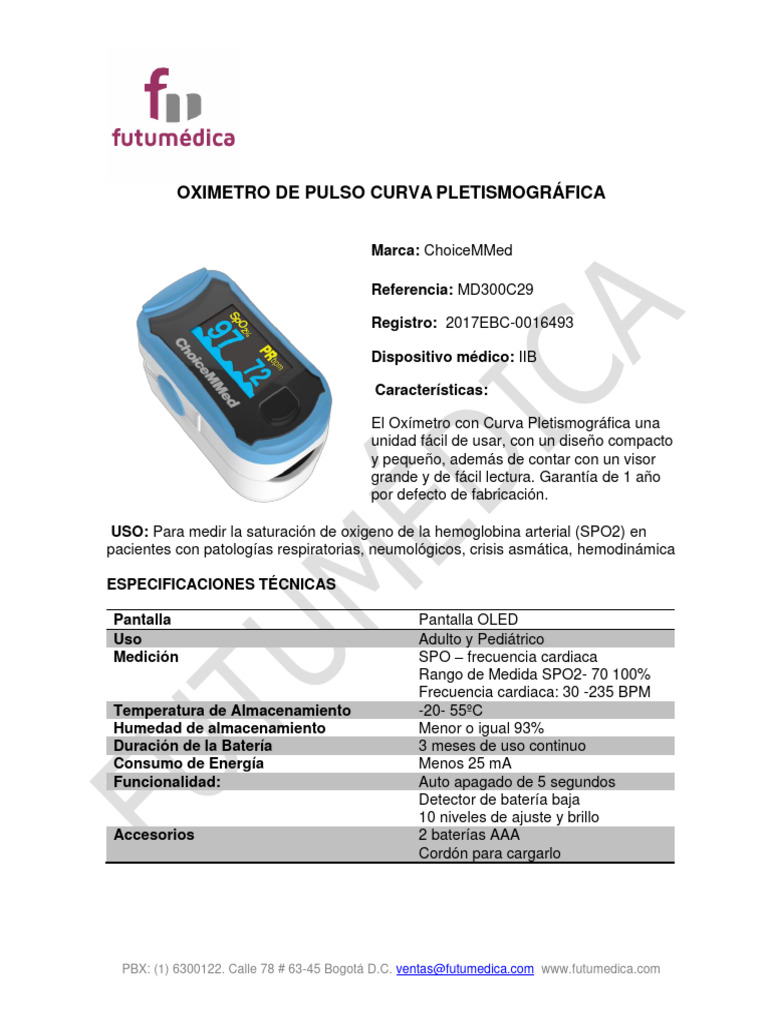 FICHA-TECNICA-OXIMETRO-PULSO-CON-CURVA | PDF