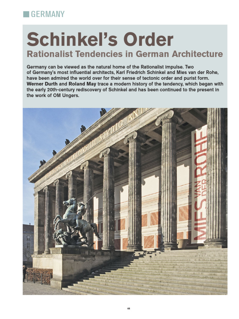 Schinkel's Order: Rationalist Tendencies in German Architecture | PDF ...