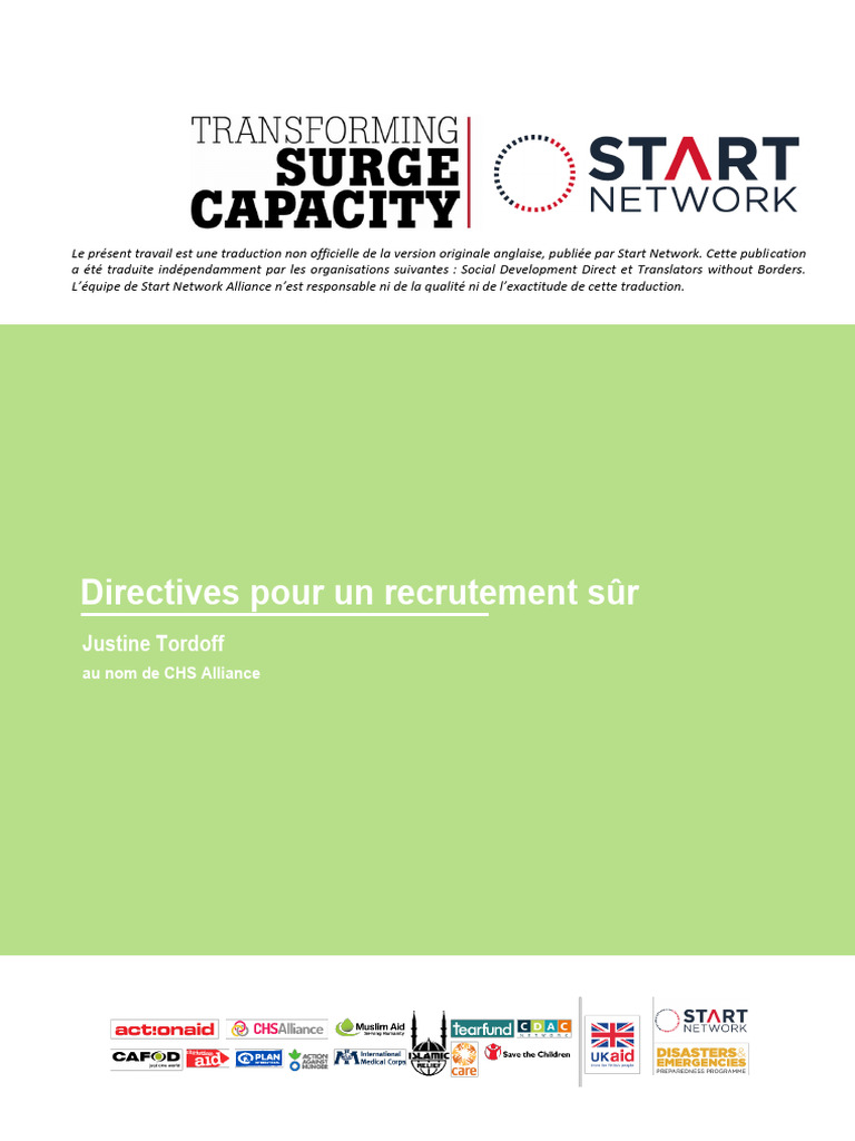 Safer Recruitment Guidelines FR | PDF | Recrutement