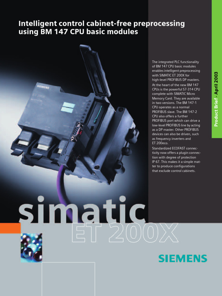 ET200X BM147 CPU Basic Module - Brochure | PDF | Central Processing ...