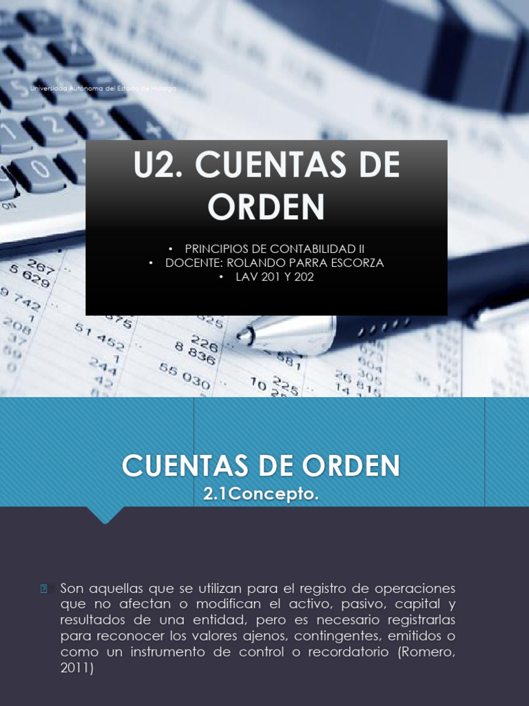 Cuentas de Orden | PDF | Contabilidad | Servicios financieros