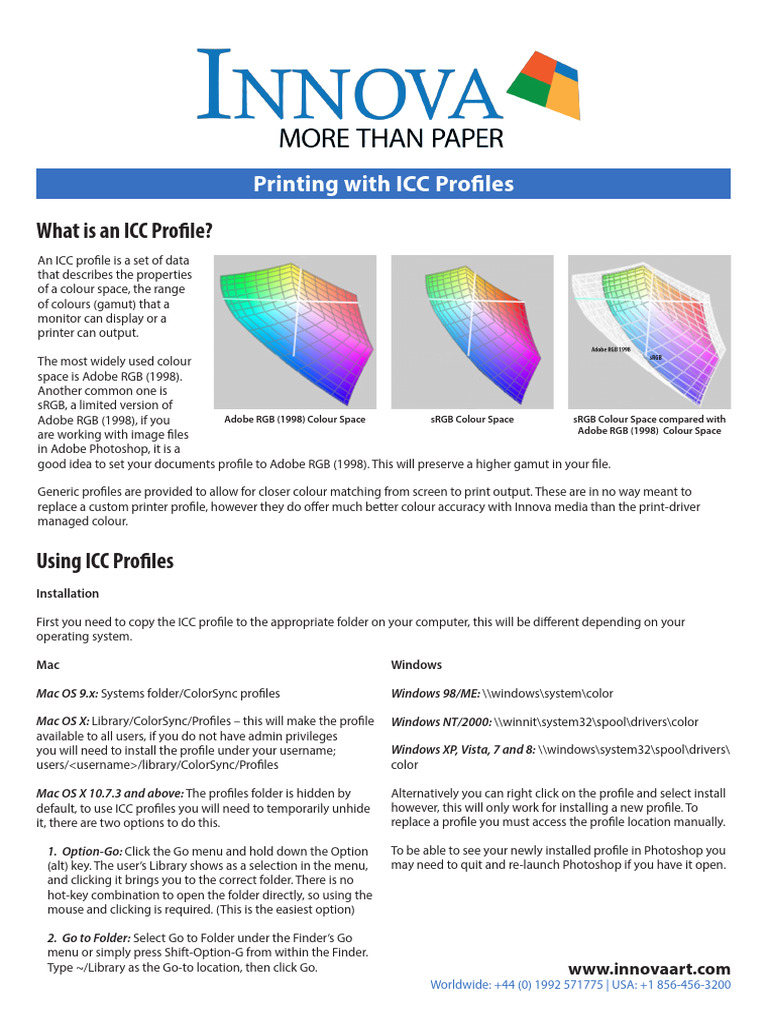ICC Profile Printing Guide | PDF | Adobe Photoshop | Finder (Software)
