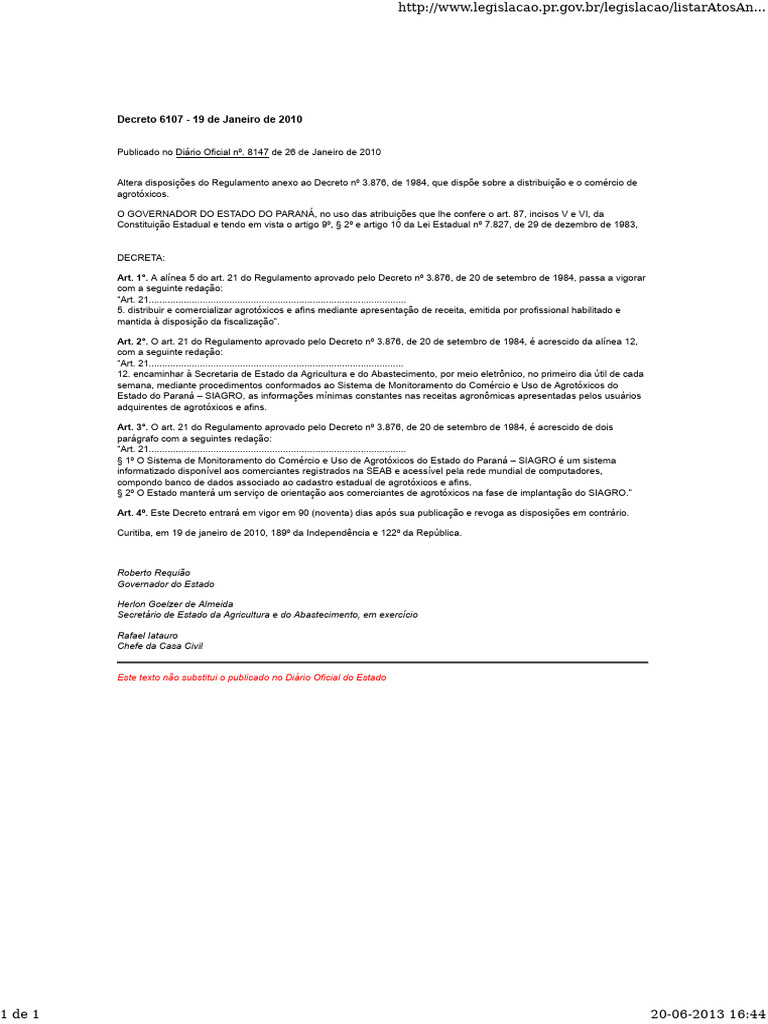 Decreto 6107 de 2010 | PDF