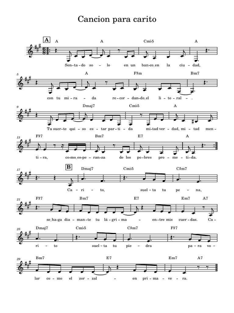 Cancion para Carito Partitura | PDF