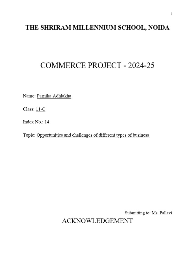 Commerce Project Work | PDF | Franchising | Sole Proprietorship