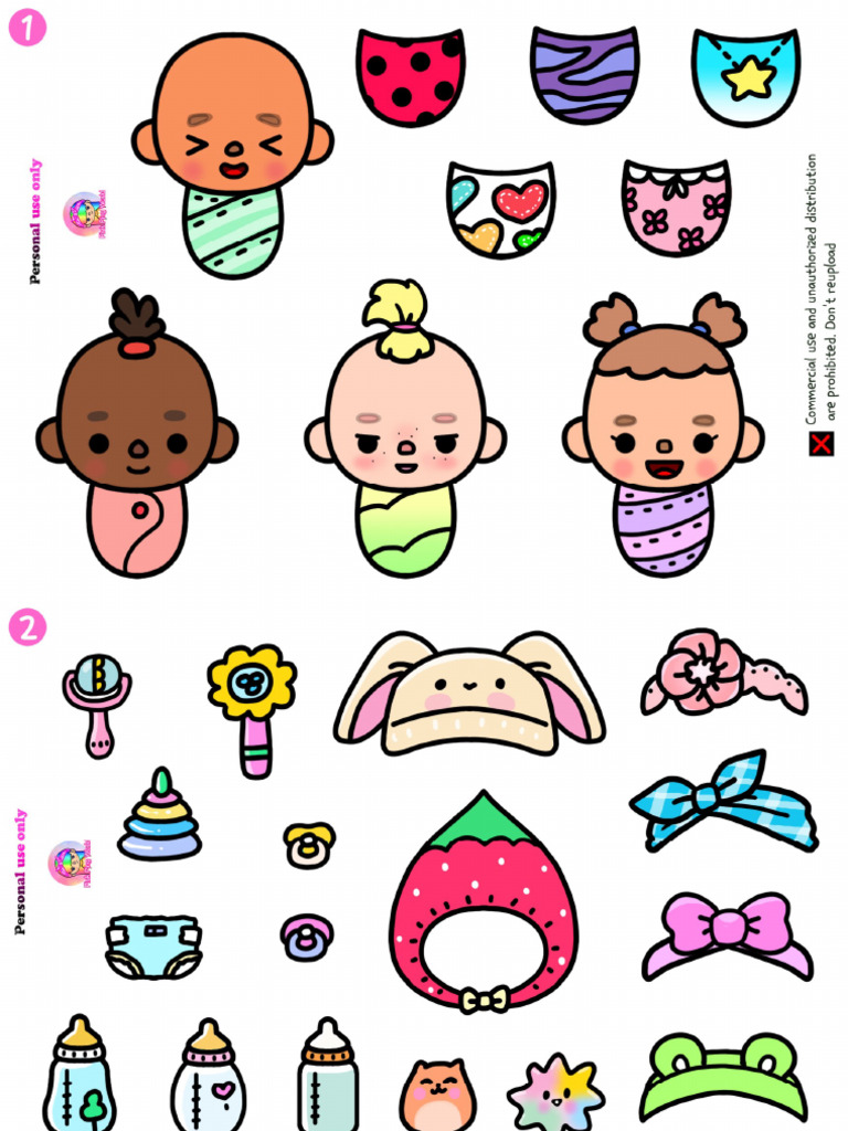 Toca Boca Baby Paper Toy Printables Ppd | PDF