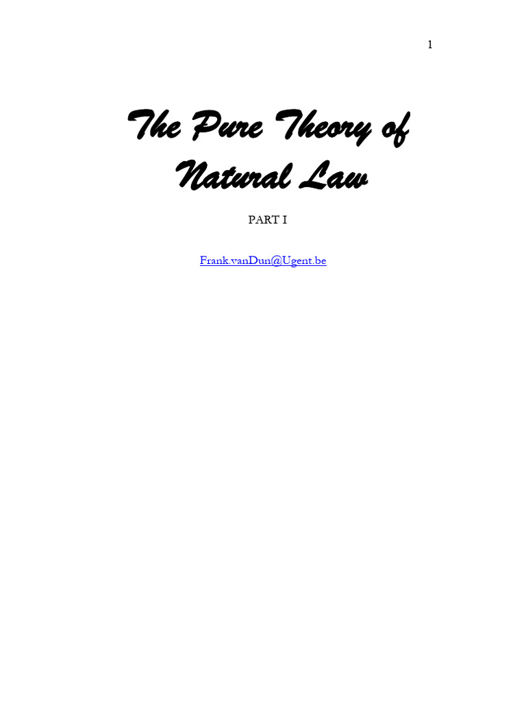 Natural Law - Part I | PDF | System | Morality