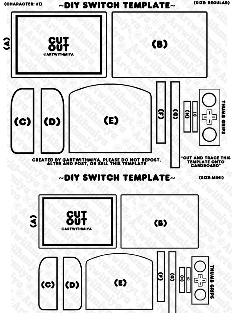 (Free) DIY Switch Customizable Template | PDF