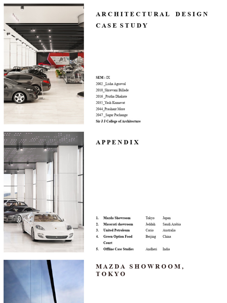 Modern Car Showroom Design Case Study | PDF | Rain | Precipitation