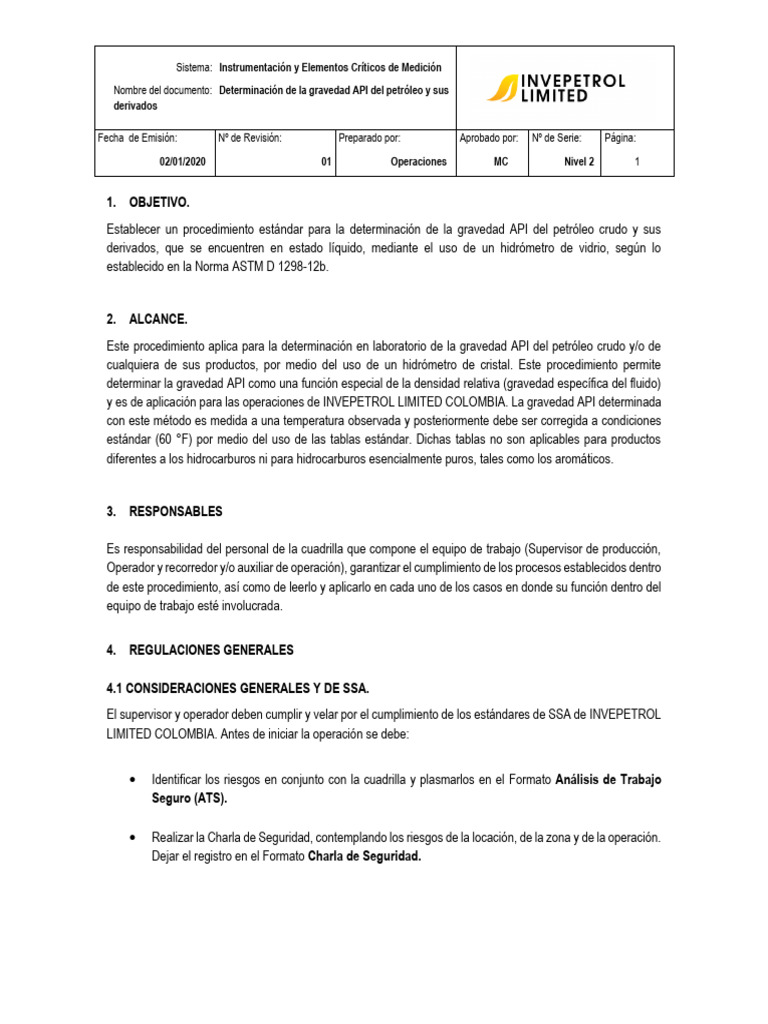 PR-MTL-02-Determinacion de API | PDF | Densidad