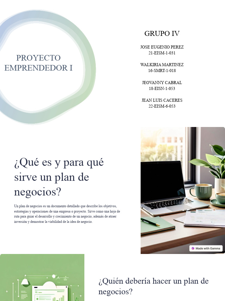 Plan de Negocio - Proyecto Emprendedor I | PDF | Plan de negocios | Economias