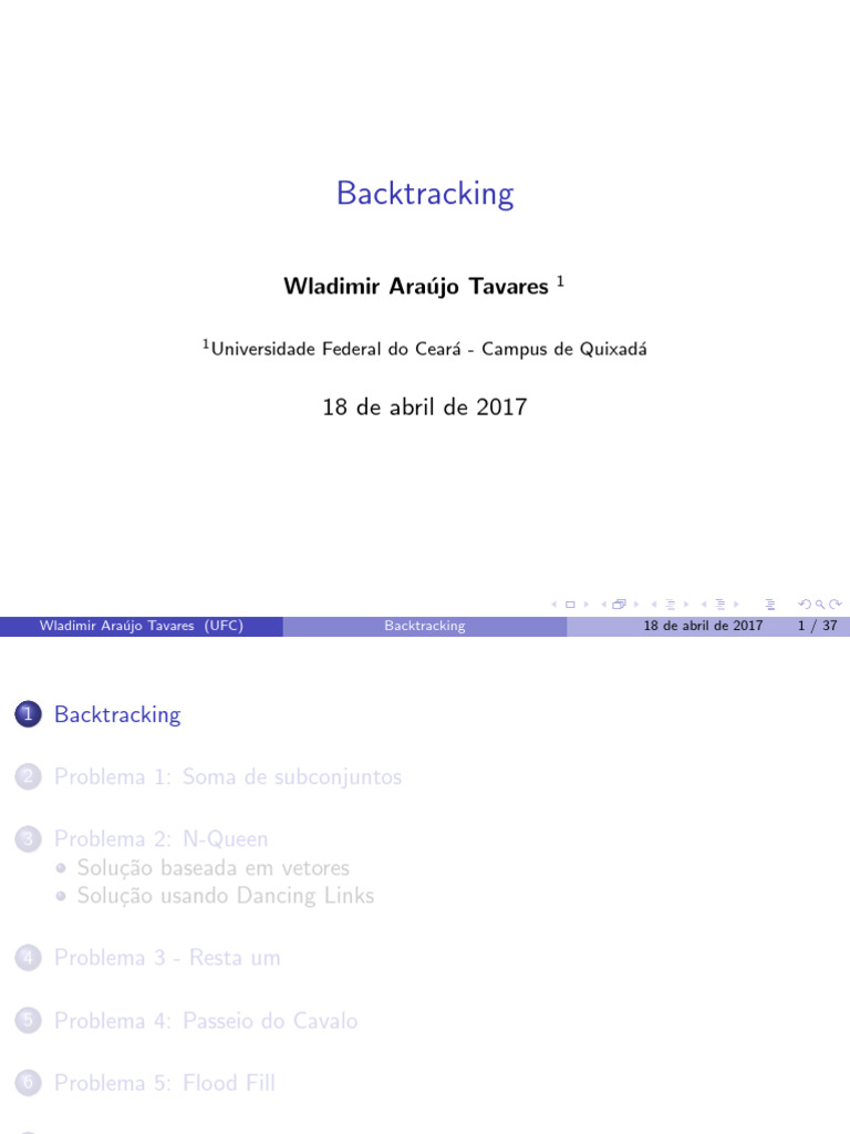 Algoritmos de Backtracking | PDF | Lógica matemática | Matemática aplicada