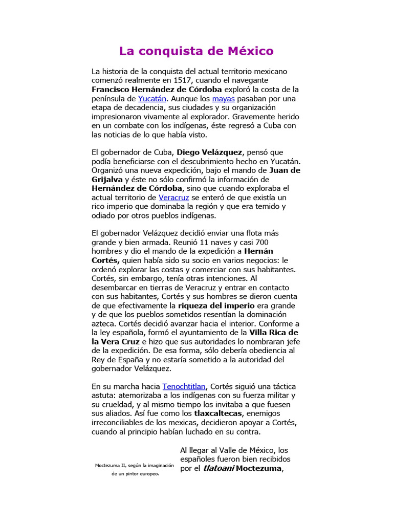 Historia de la Conquista de México | PDF | Hernán Cortés | Nueva españa