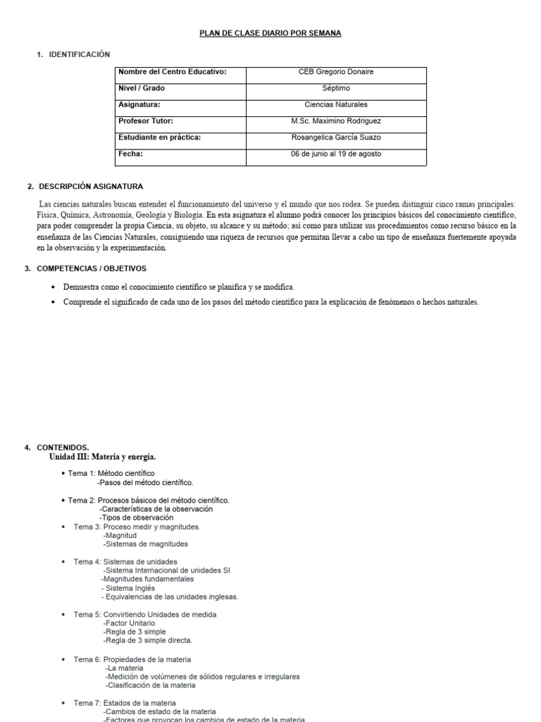 Plan de Clase CCNN Septimo | PDF | Evaluación | Laboratorios