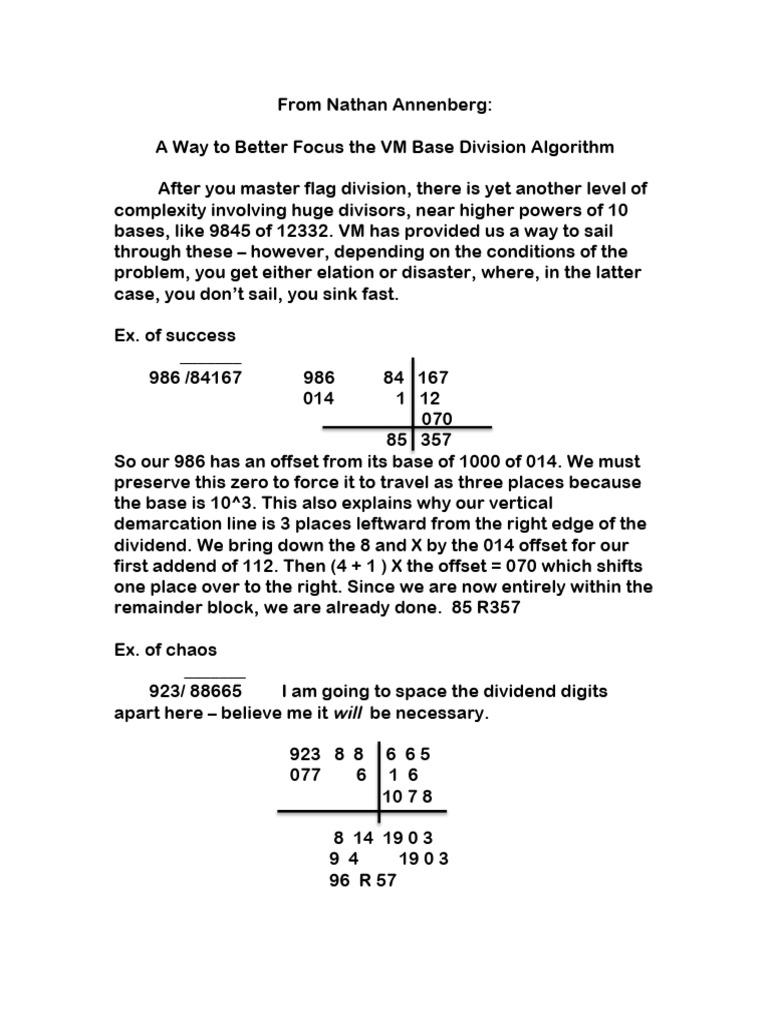 Base Division | PDF | Division (Mathematics) | Algorithms