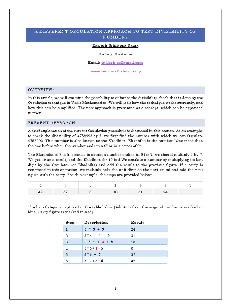 A Different Osculation Approach to Test Divisibility of Numbers-1 ...