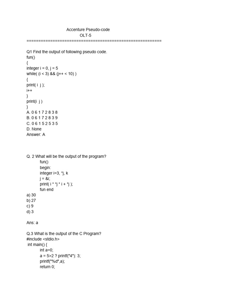 Accenture OLT-5 | PDF | Integer (Computer Science) | Computer Programming