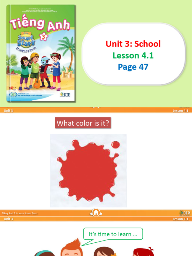 Anh 3 Smart Start Unit 3 - Lesson 4.1 | PDF