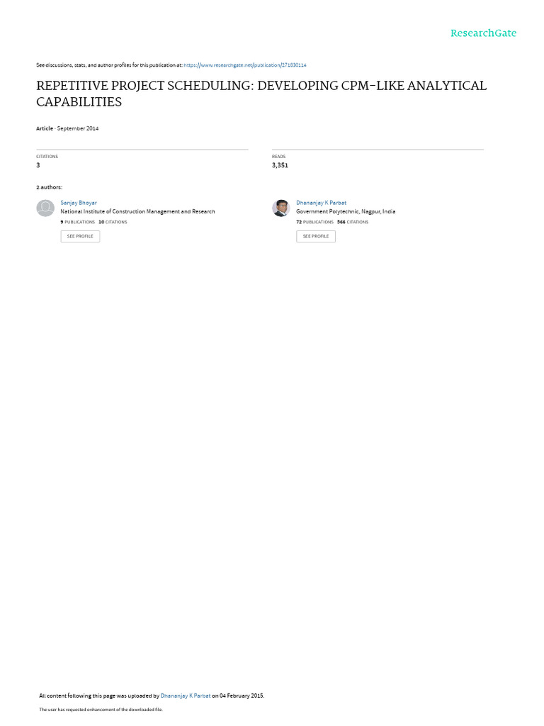 CPM-Like Method for Repetitive Scheduling | PDF | Art