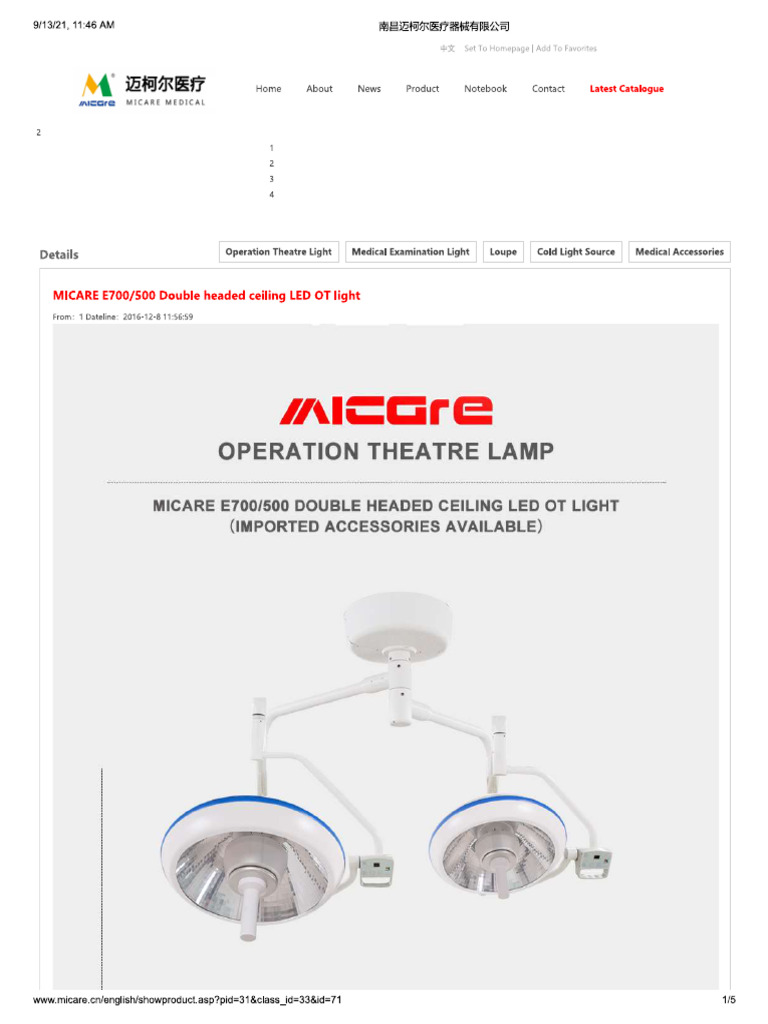 LED Ceiling Operation Lamp | PDF