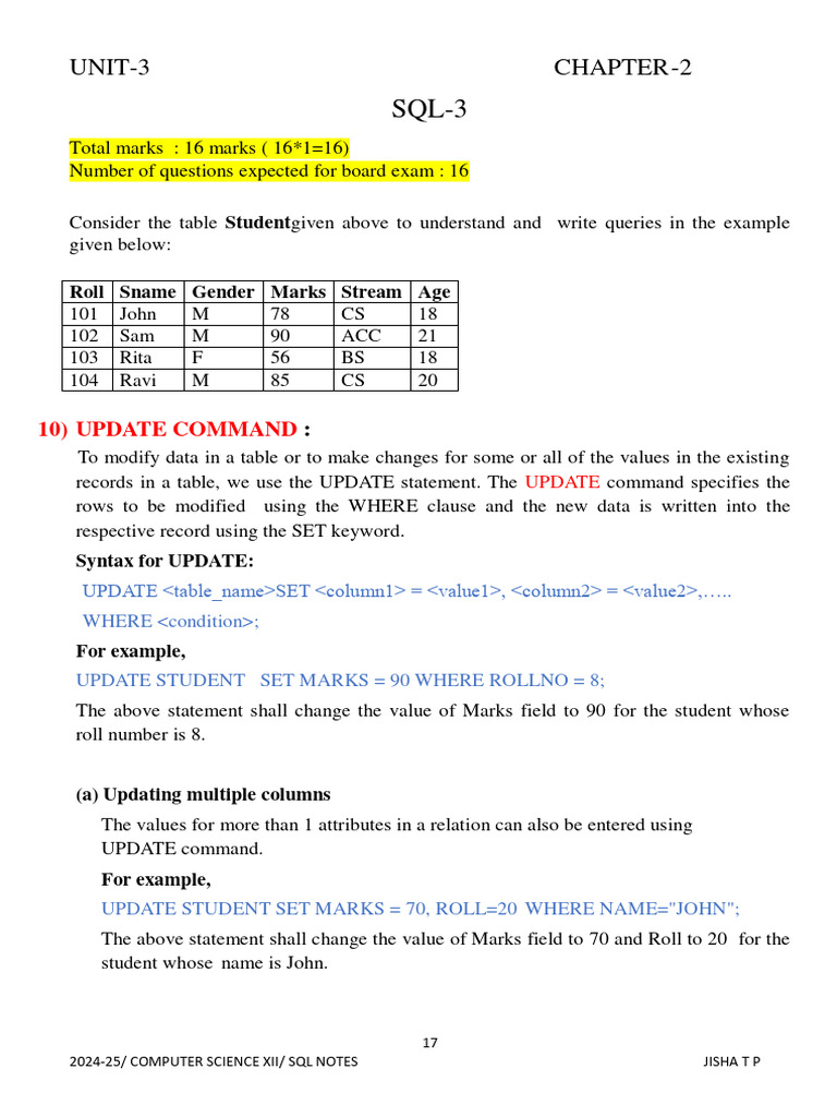 SQL 3 | PDF | Table (Database) | Data