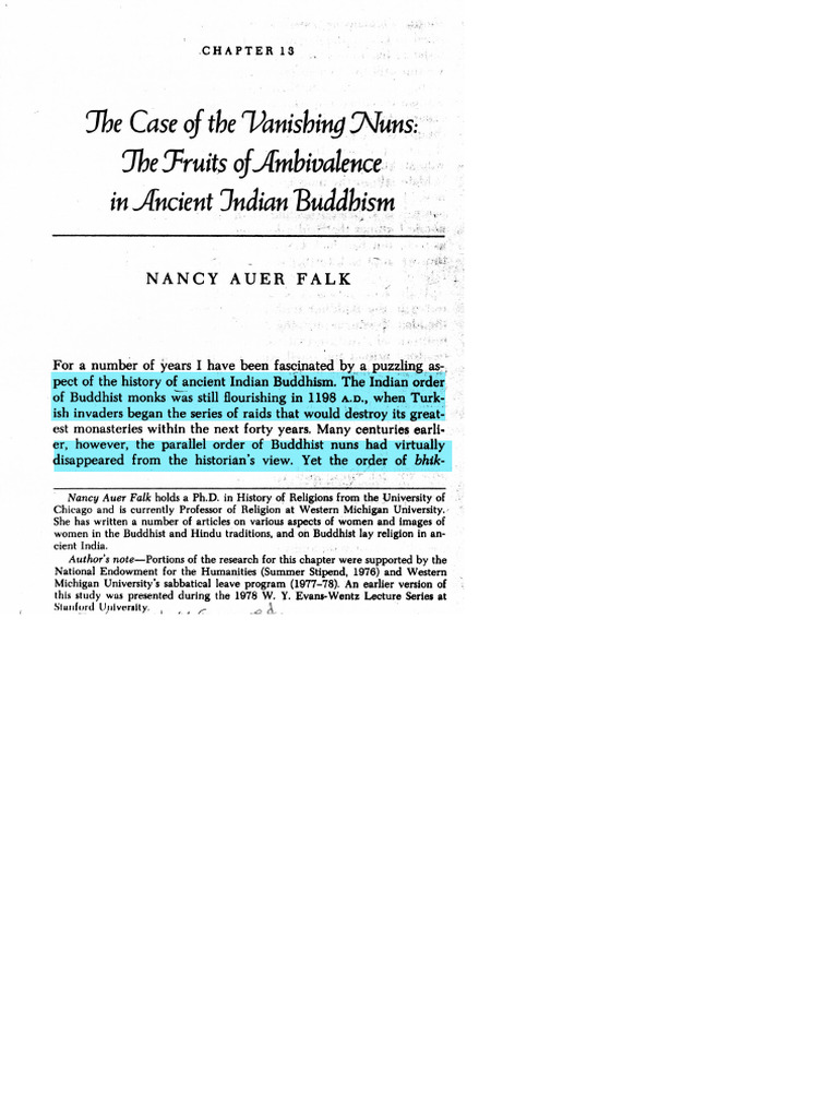 VANISHING NUNS NANCY FALK | PDF