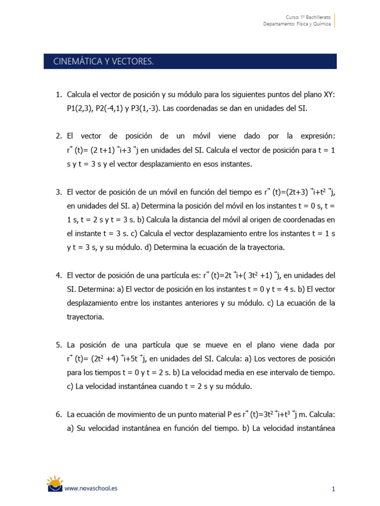 Cinemática Y Vectores Pdf Velocidad Aceleración