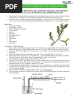 PRACTICAL 1 Effect of Light Intensity On Photosynthesis | PDF