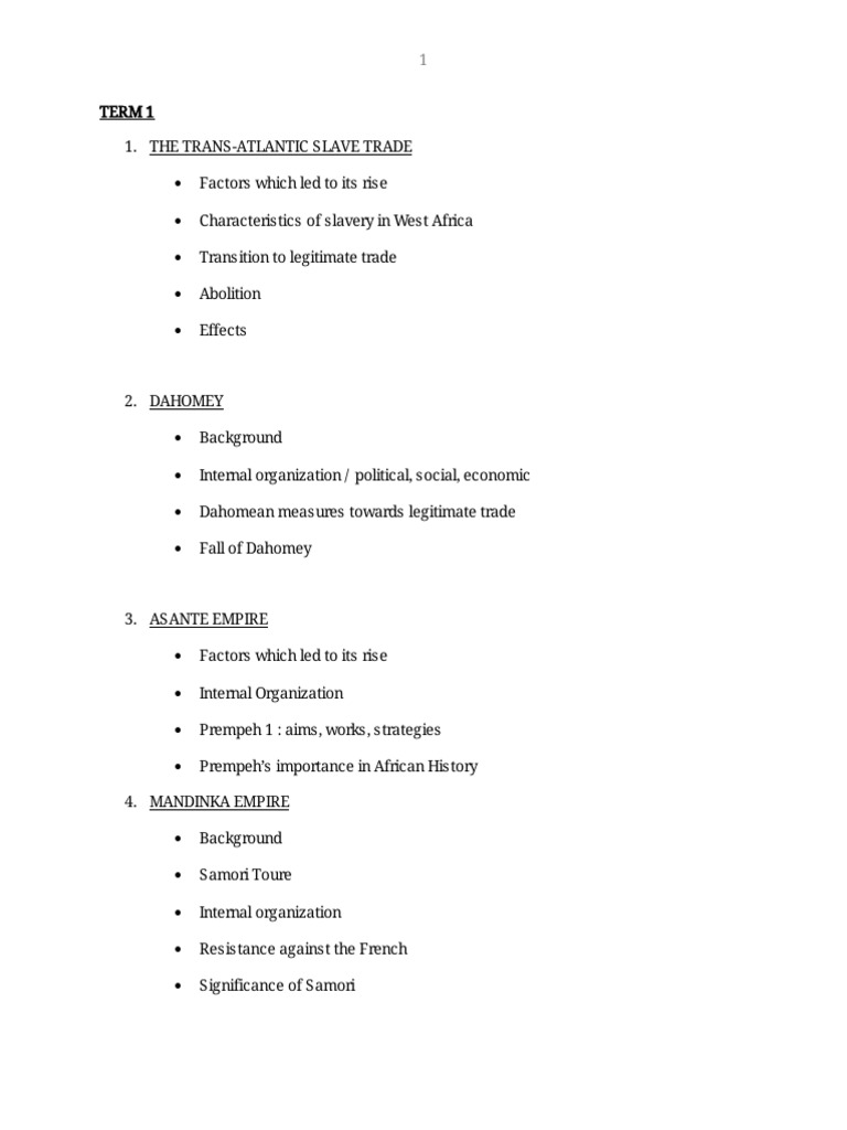 Trans-Atlantic Slave Trade Overview | PDF