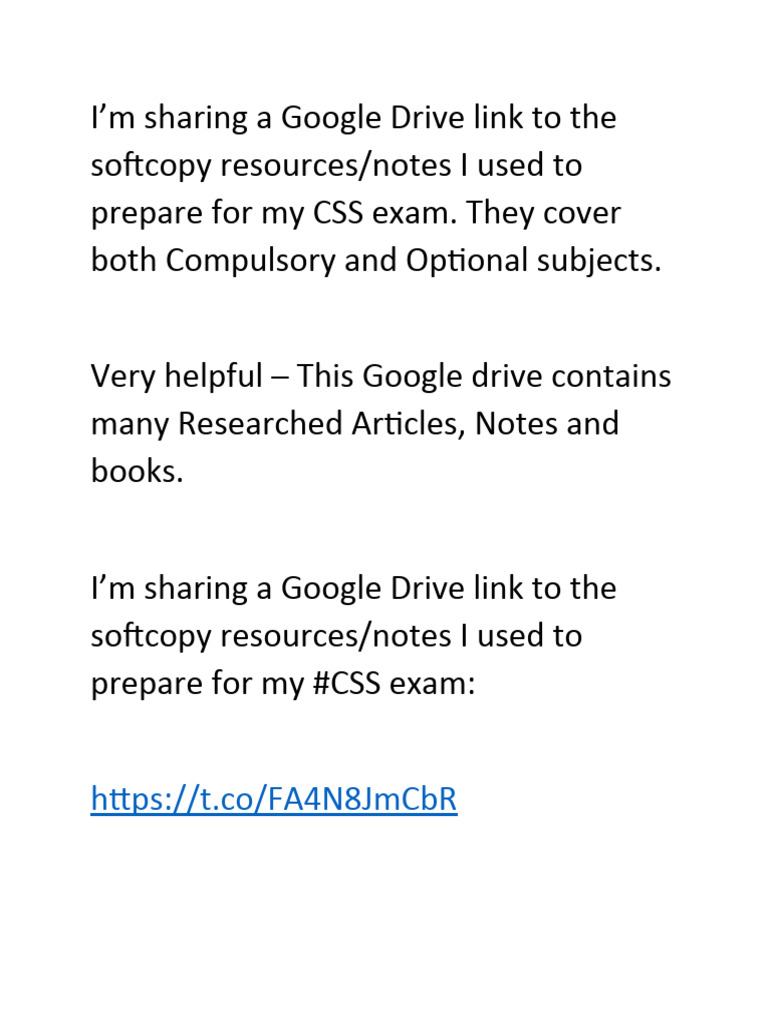 Softcopy Resources Notes I Used To Prepare For CSS | PDF