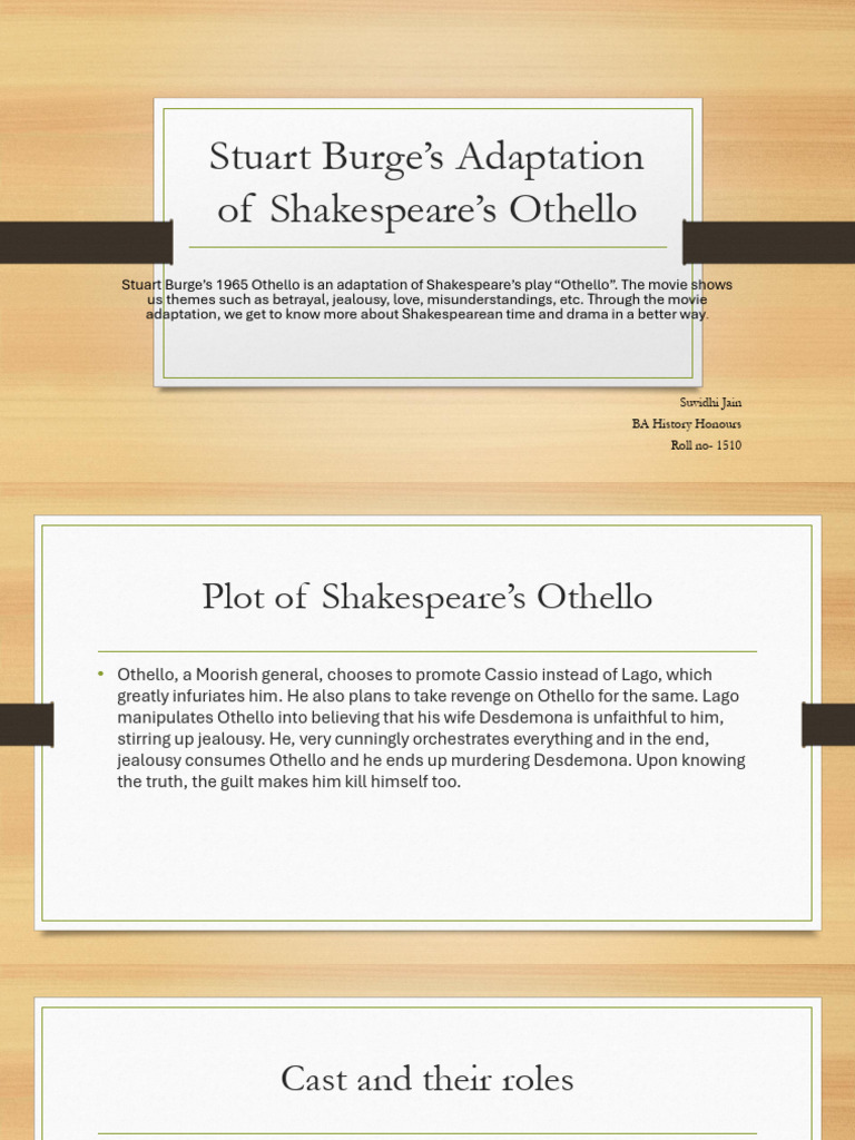 Stuart Burge's Adaptation of Shakespeare's Othello | PDF | Othello