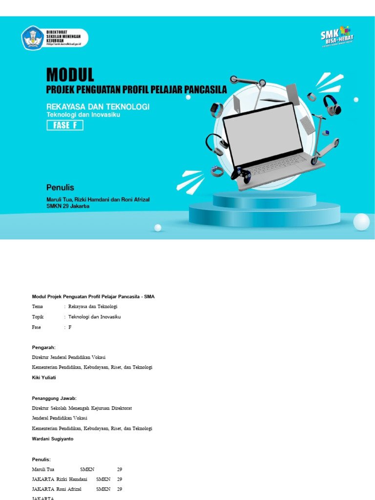 Modul Projek Teknologi Dan Inovasiku Fase F Pdf