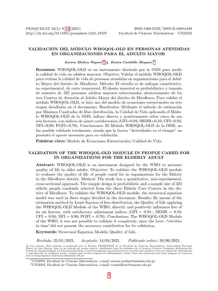 02 Artículo Aurora (Final) | PDF | Adultos | Vejez