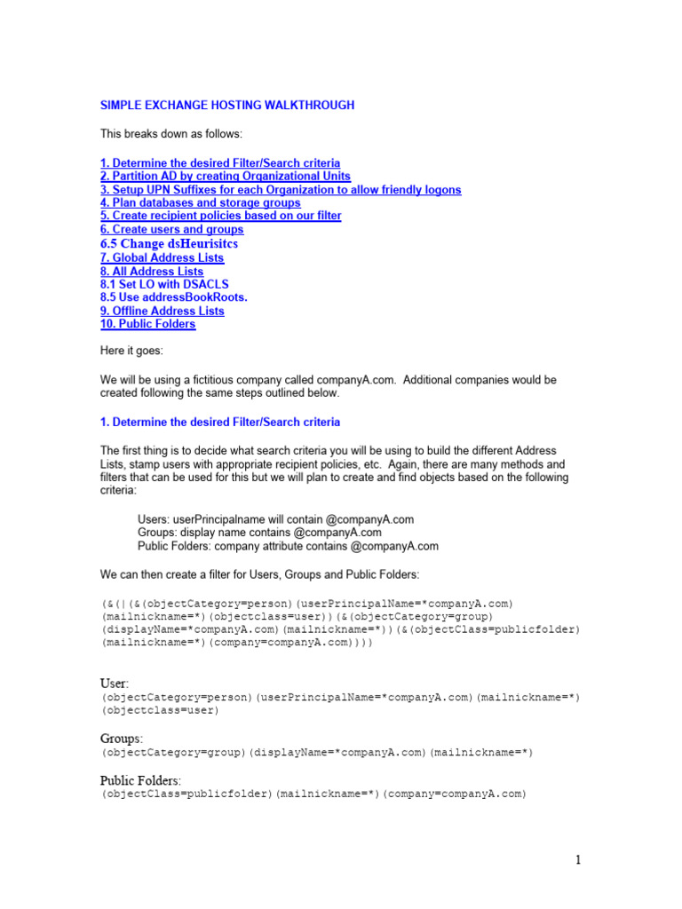 Exchange Hosting Setup Guide | PDF | Email Address | Databases
