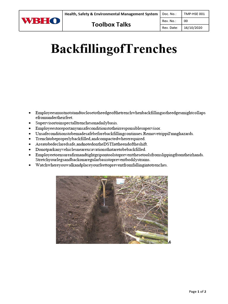 007 - Backfilling of Trenches | PDF