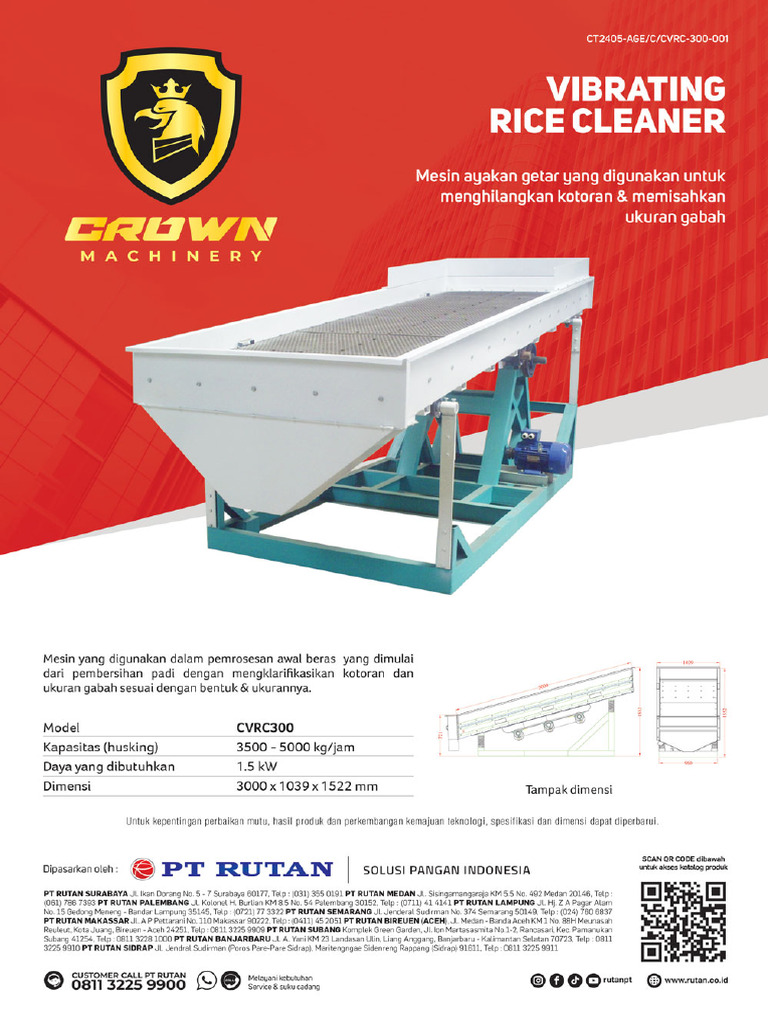 Vibrating Rice Cleaner CVRC300 | PDF