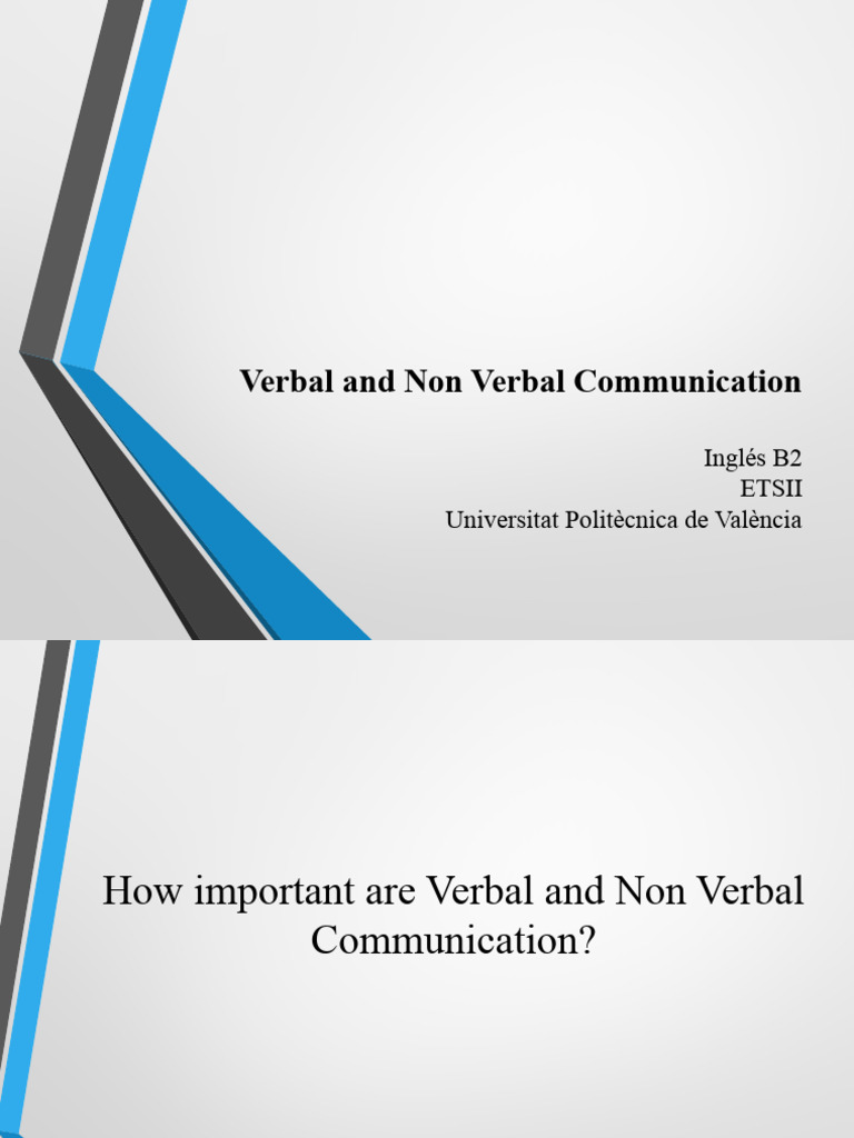 Verbal and Non Verbal Communication | PDF | Nonverbal Communication ...