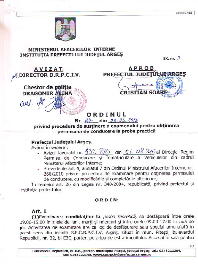 Ordin Examinare | PDF