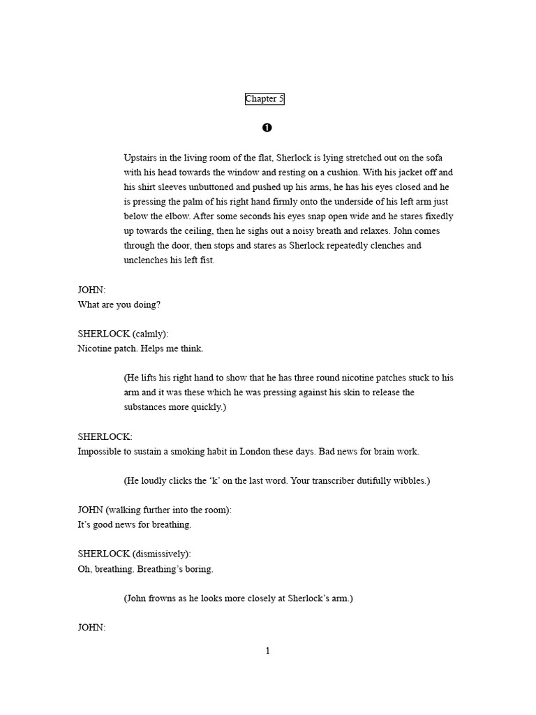 Chapter Sherlock A Study in Pink-Transcript | PDF | Menu | Stairs