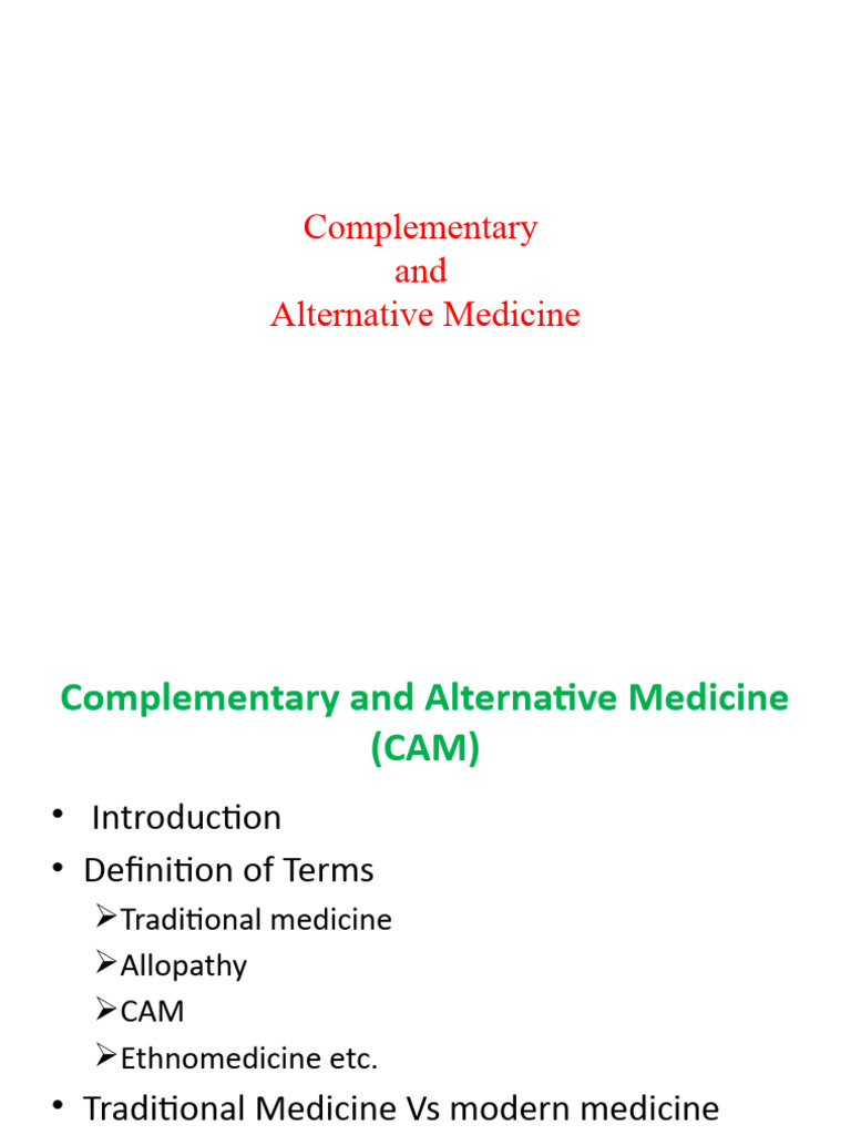 Introduction To Complementary and Alternative Medicine | PDF | Alternative Medicine ...