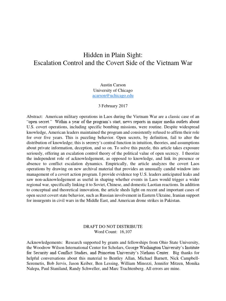 Austin Carson - Hidden in Plain Sight (Brown U) | PDF | Secrecy | Knowledge