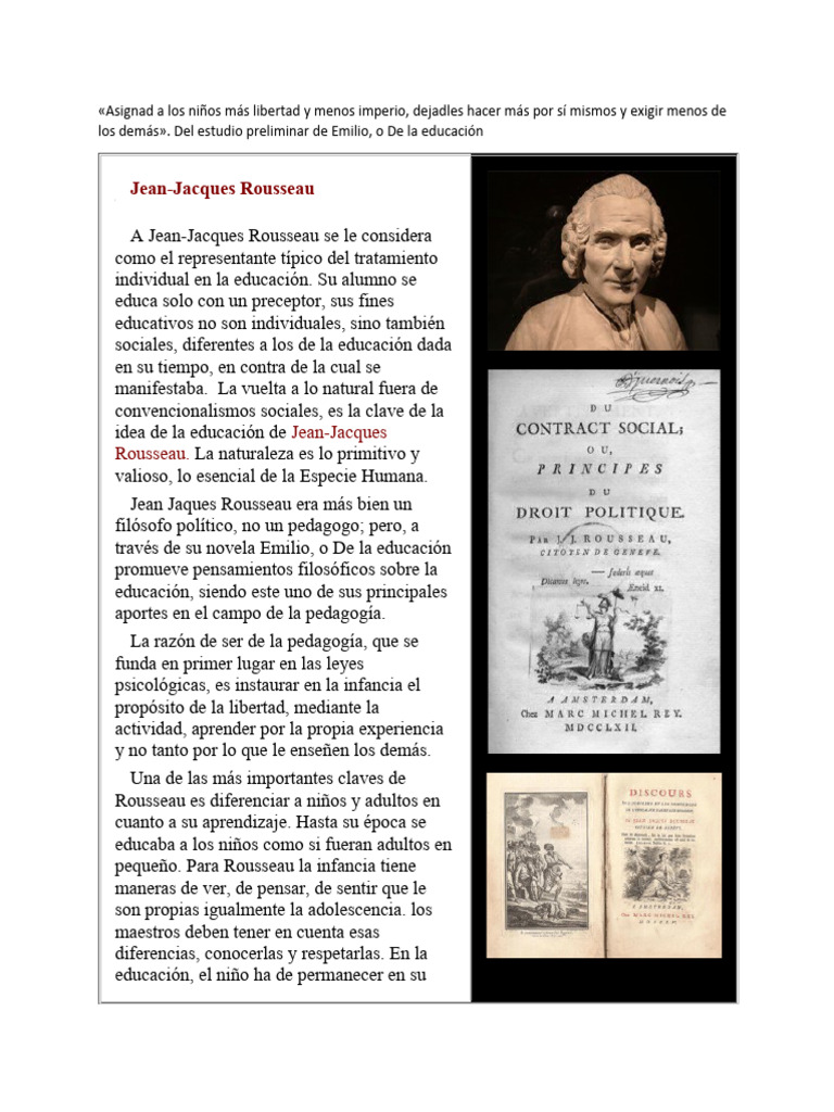 Jean-Jacques Rousseau y su Emilio | Descargar gratis PDF | Jean-Jacques ...