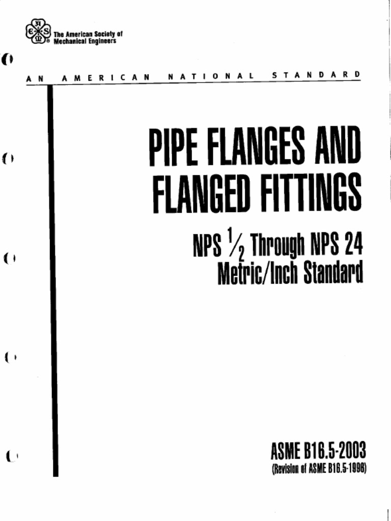 Asme B16.5-2003 Pipe FlangesAnd Flanged Fittings - NPS 1-2 Through ...