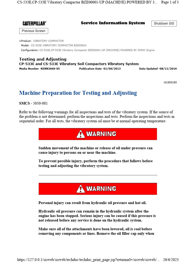 Machine Preparation For Testing and Adjusting | PDF | Mechanical ...
