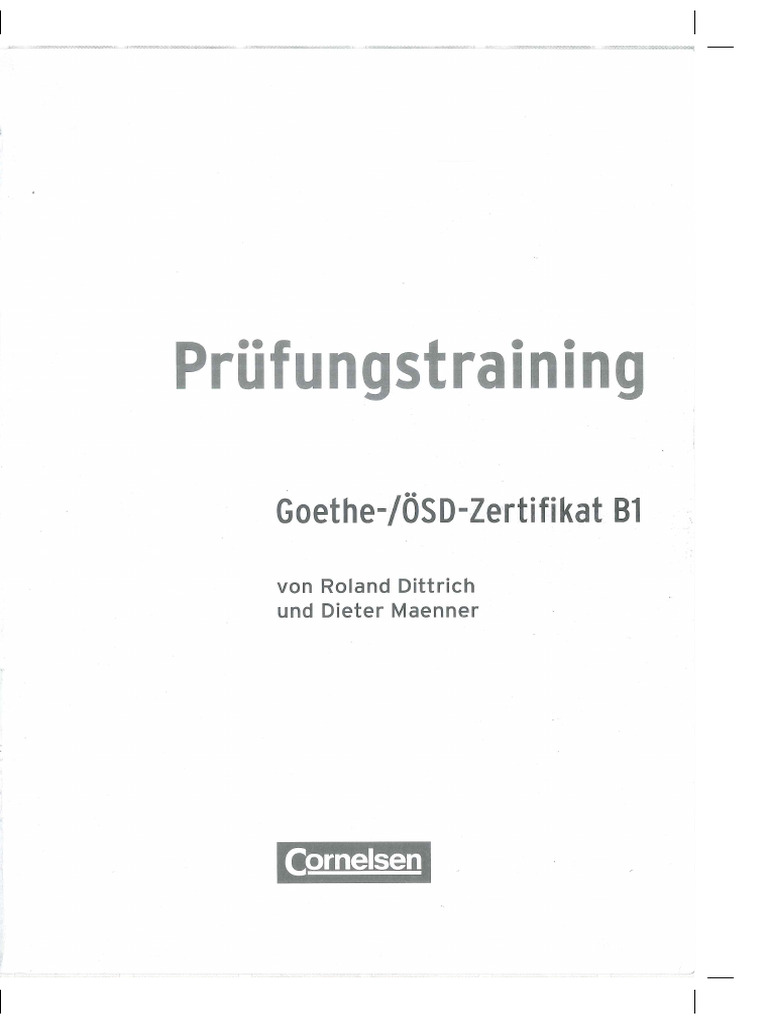 Prüfungstraining Goethe, ÖSD B1 | PDF