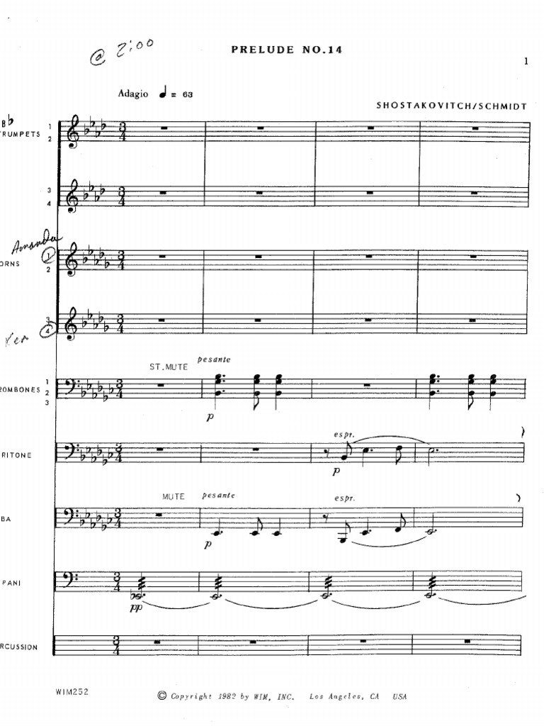 Shostakovich Prelude #14 | PDF