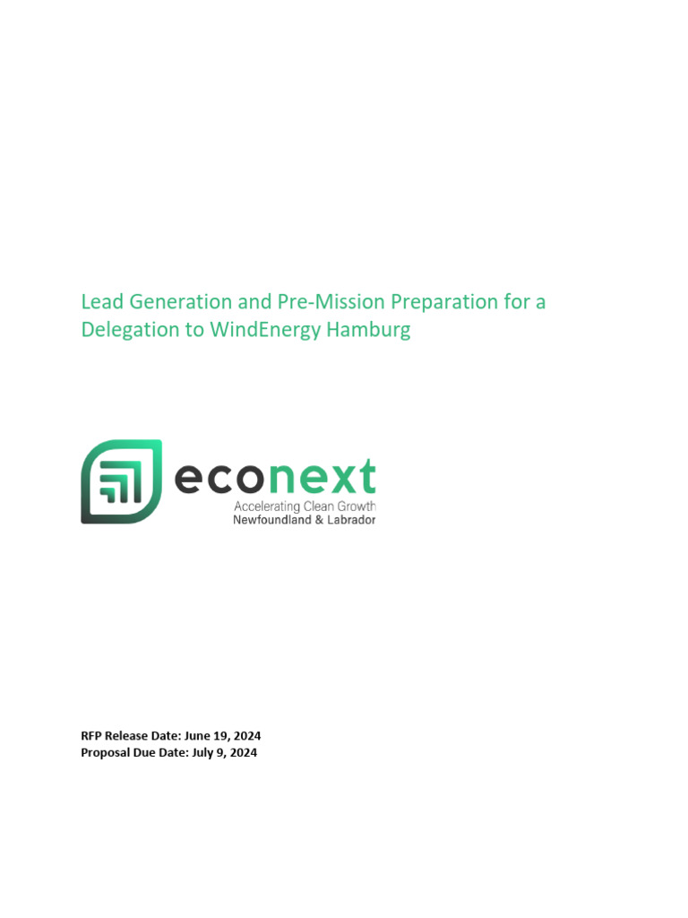 WindEnergy Hamburg EOI Final | PDF | Request For Proposal | Business