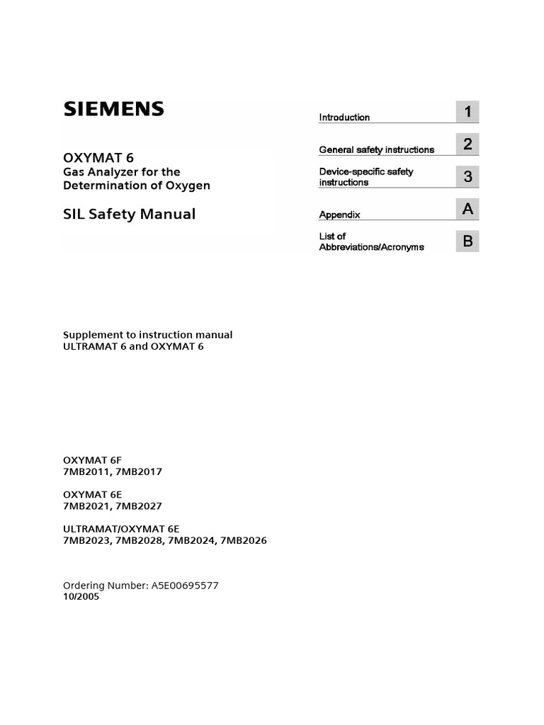 OXYMAT6 - Gas Analyzer For The Determination of Oxygen - SIL Safety ...