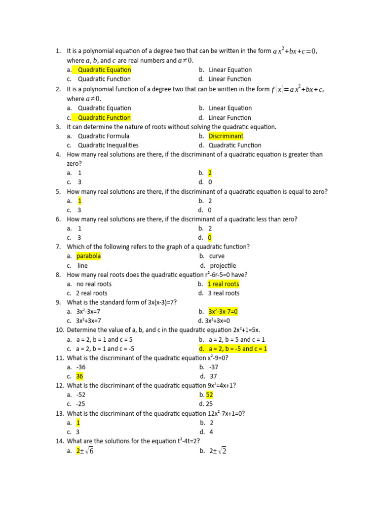 2nd Examination G9 | PDF | Quadratic Equation | Equations
