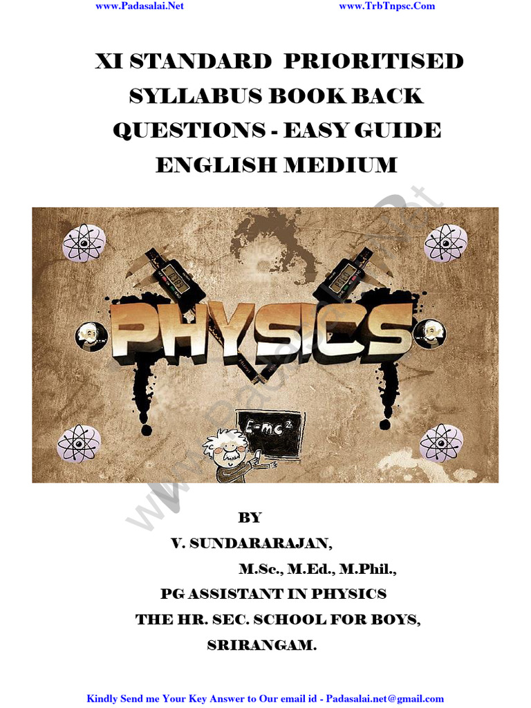 XI Physics Important Questions Guide | PDF | Acceleration | Velocity